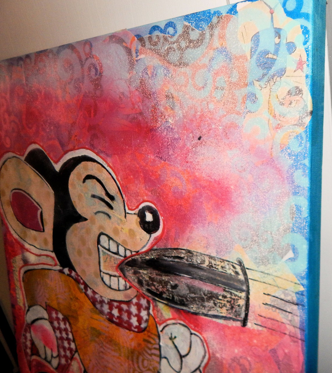 Mighty Mouse Pop Art, Graffiti Spray Paint, Acrylic and Neon Original ...