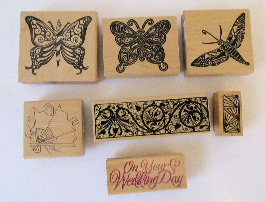 Set of 6 Large Rubber Stamp Blocks Scrapbooking Cardmaking - Etsy