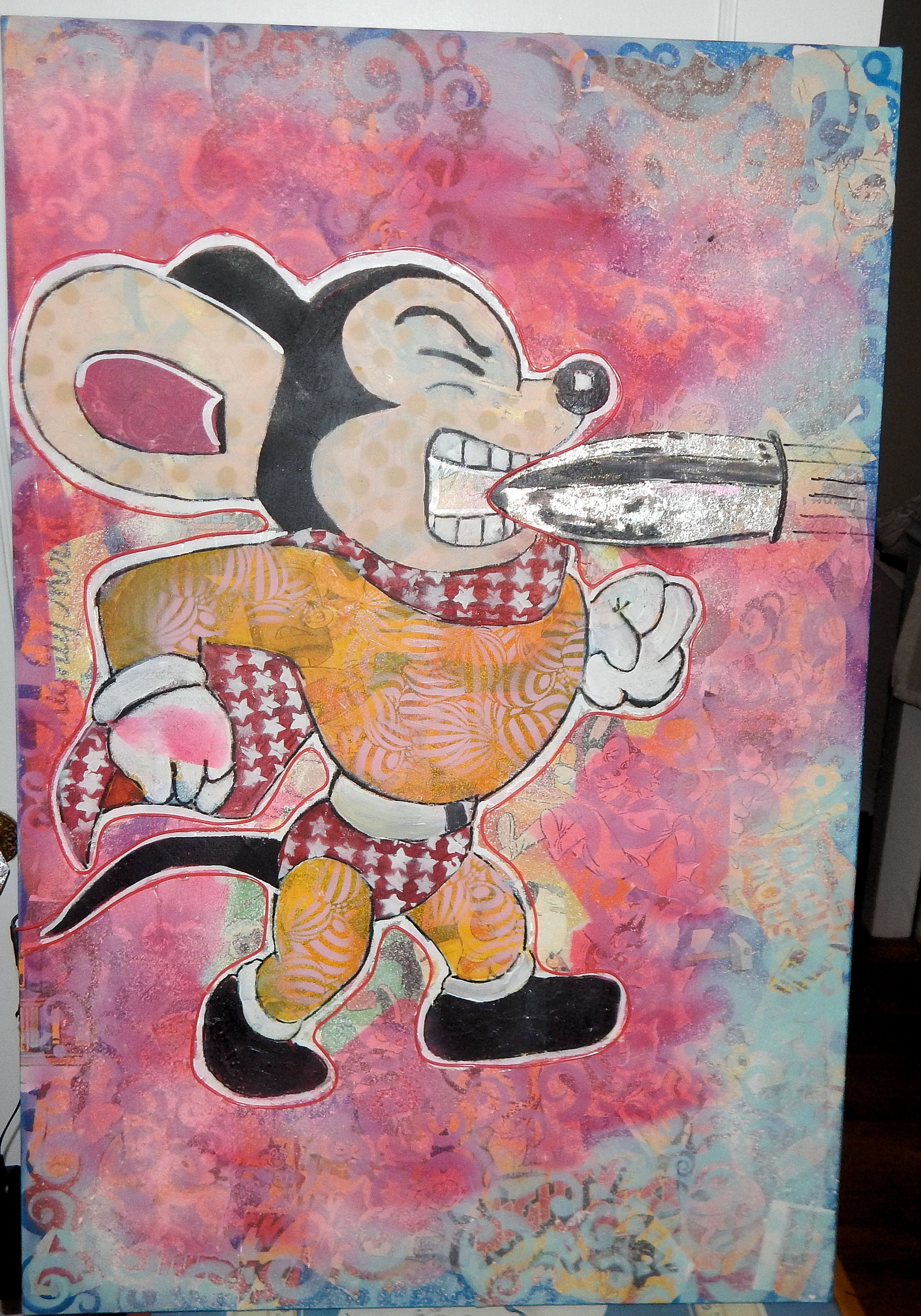 Mighty Mouse Pop Art, Graffiti Spray Paint, Acrylic and Neon Original ...
