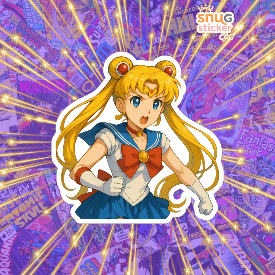 Sailor Moon Usagi Kiss Cut Vinyl Sticker, Glossy Anime Laptop, Journals ...