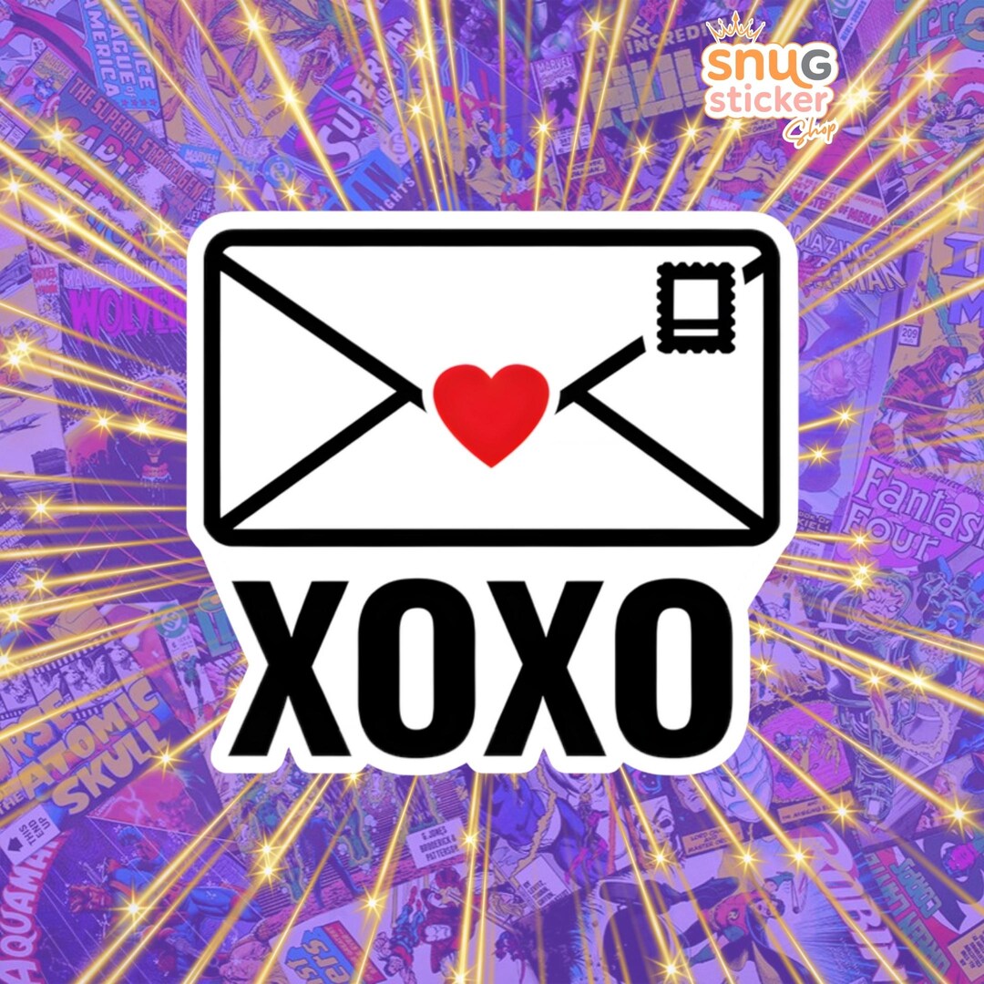 Valentine Sticker XOXO Love Letter, Minimal Envelope Heart, Modern ...