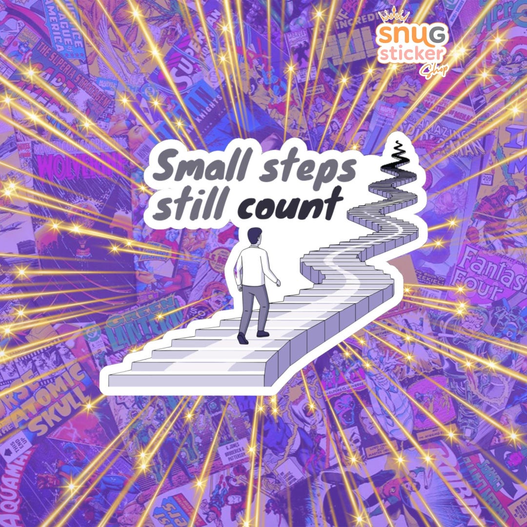 Small Steps Still Count Kiss-cut Sticker | Motivational Laptop Decal - Etsy