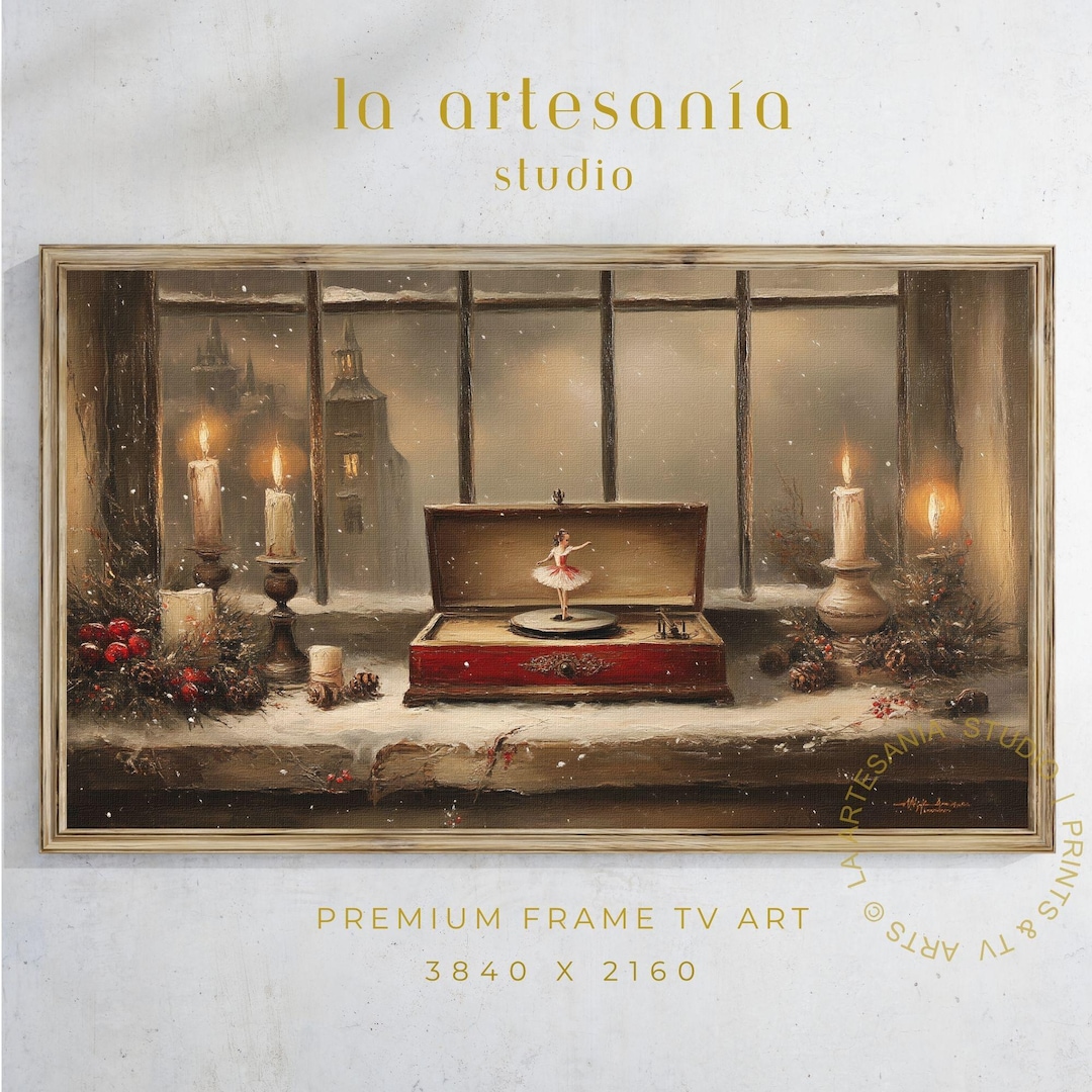 Ballerina Music Box Frame TV Art | Screensaver, Cozy Christmas Window ...