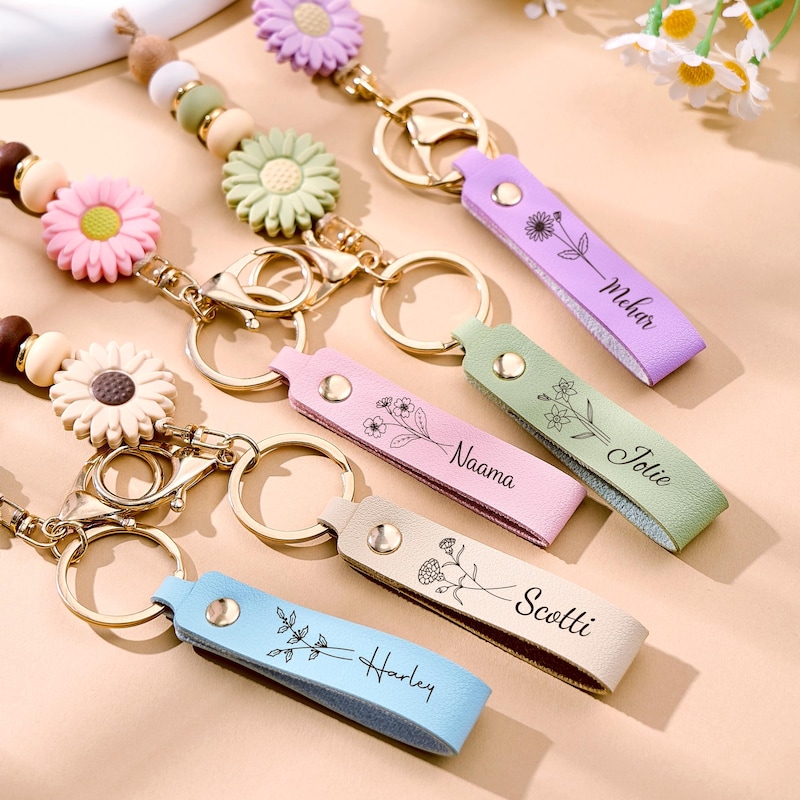 Name Beaded Keyrings - Etsy
