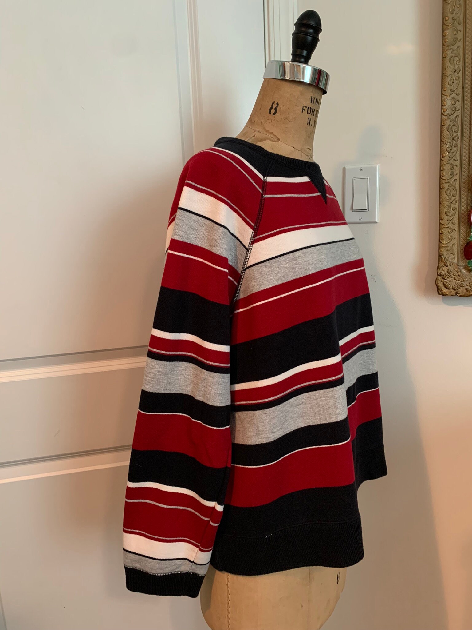 Plus Size 2000s Vintage Pacer Red, White & Black Striped Cotton/poly ...