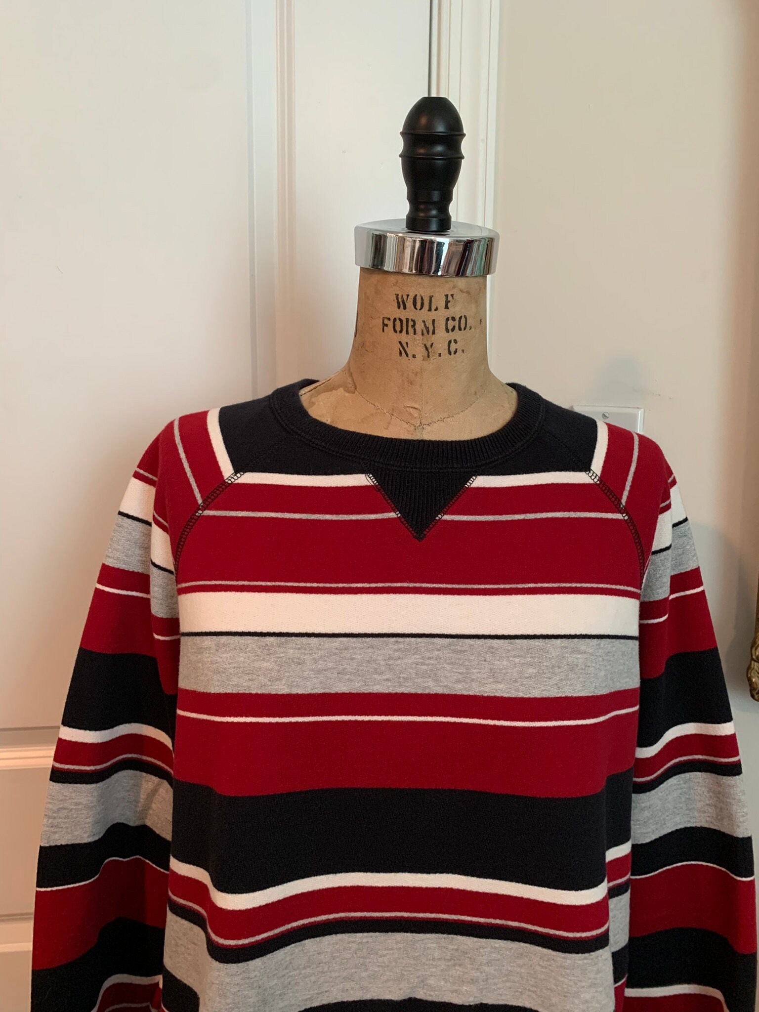 Plus Size 2000s Vintage Pacer Red, White & Black Striped Cotton/poly ...
