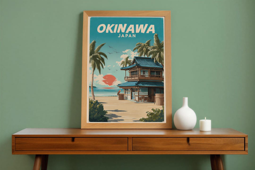 Japan, Okinawa Travel Poster - Japanese Retro Ad Print - Vintage ...