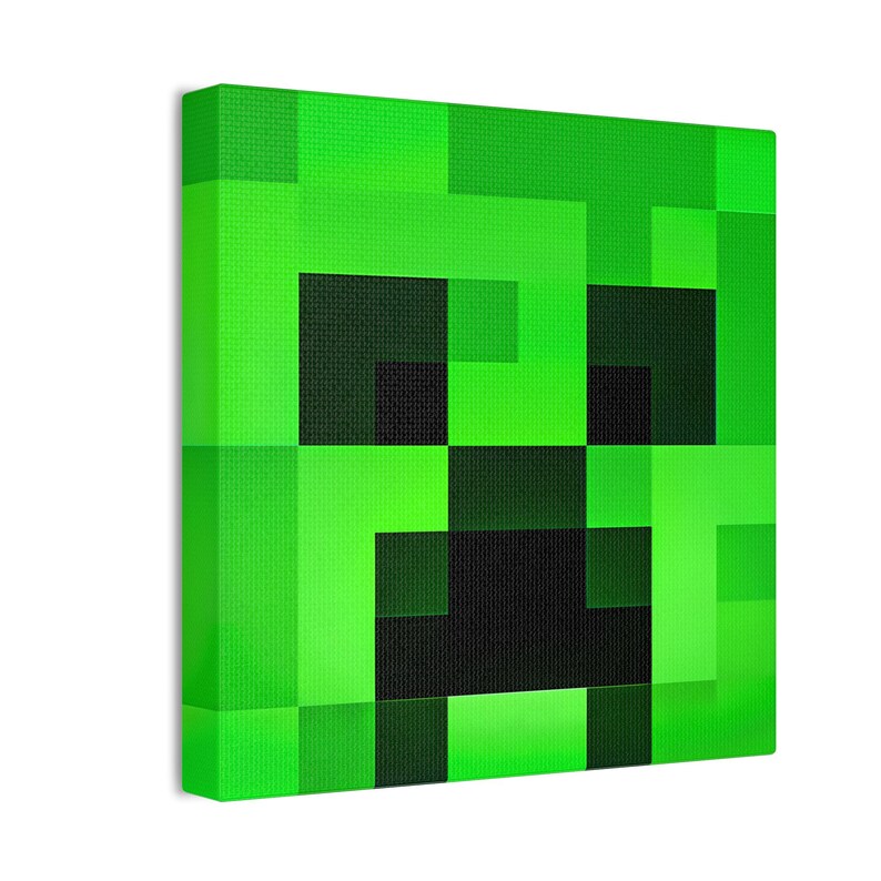 Pintura em tela do rosto do Creeper de Minecraft - Presente para ...