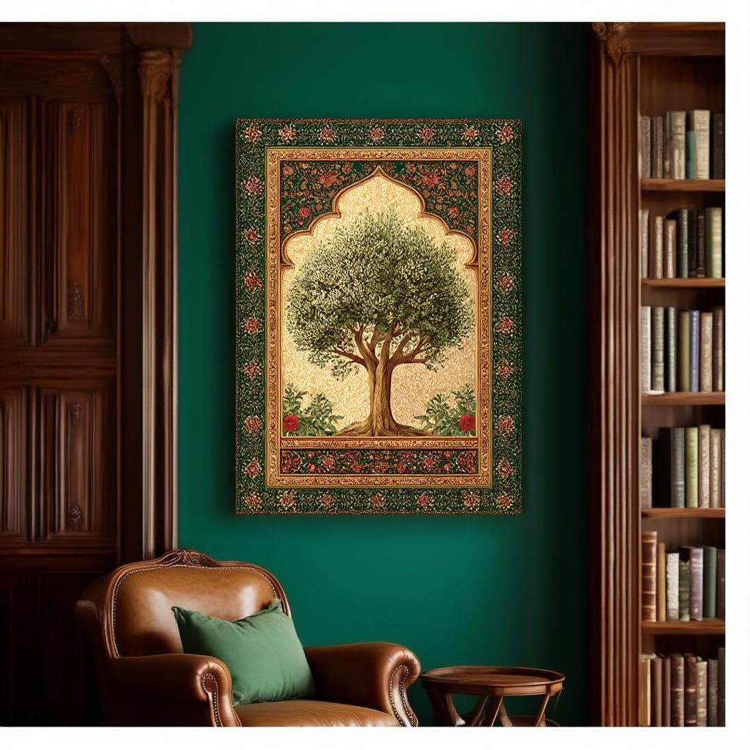 Middle Eastern Olive Tree of Life Wall Art Print - Arabic, Iranian ...