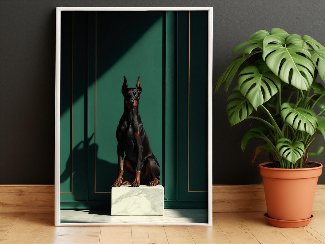 Dog Breed Wall Art: Doberman Poster - Luxury Chic Hip Hop Rap Pinscher ...