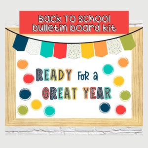 Colorful Back to School Bulletin Board Kit, Ready for a Great Year ...