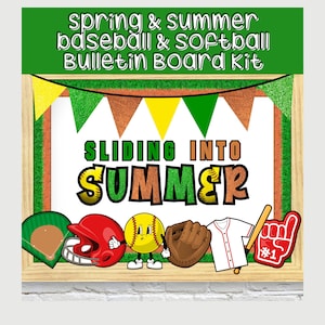 Spring and Summer Baseball and Softball Theme Bulletin Board Kit Bundle ...