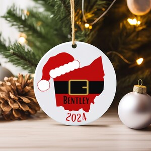 Personalized Ohio Christmas Ornament, Custom Name Gift, Xmas Ornament ...
