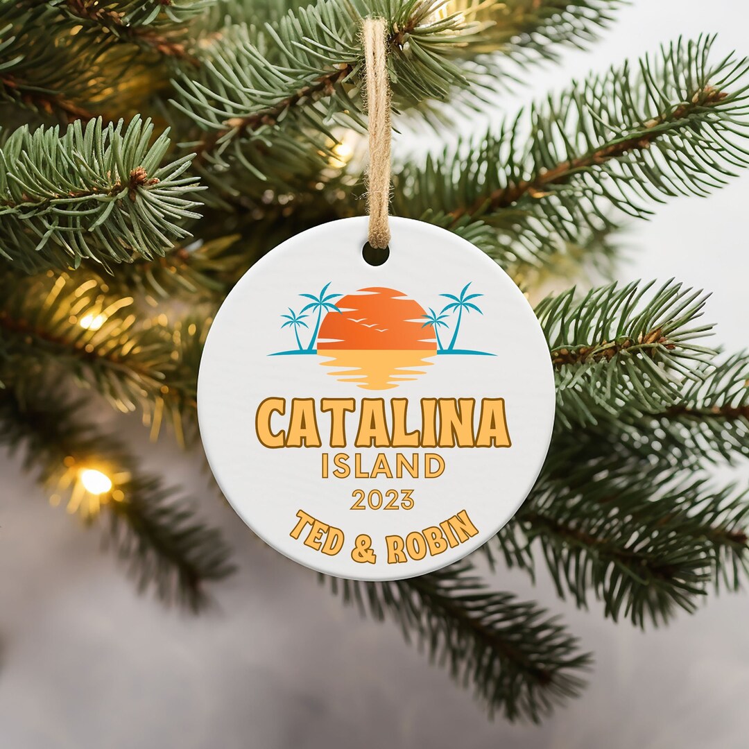 Custom Ornament, Catalina Island, Wedding Gift Ornament With First ...