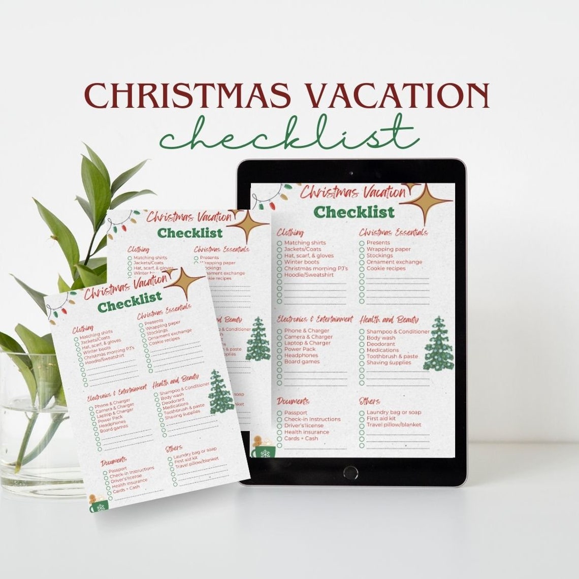 Editable Christmas Vacation Checklist - Digital Download, Printable ...