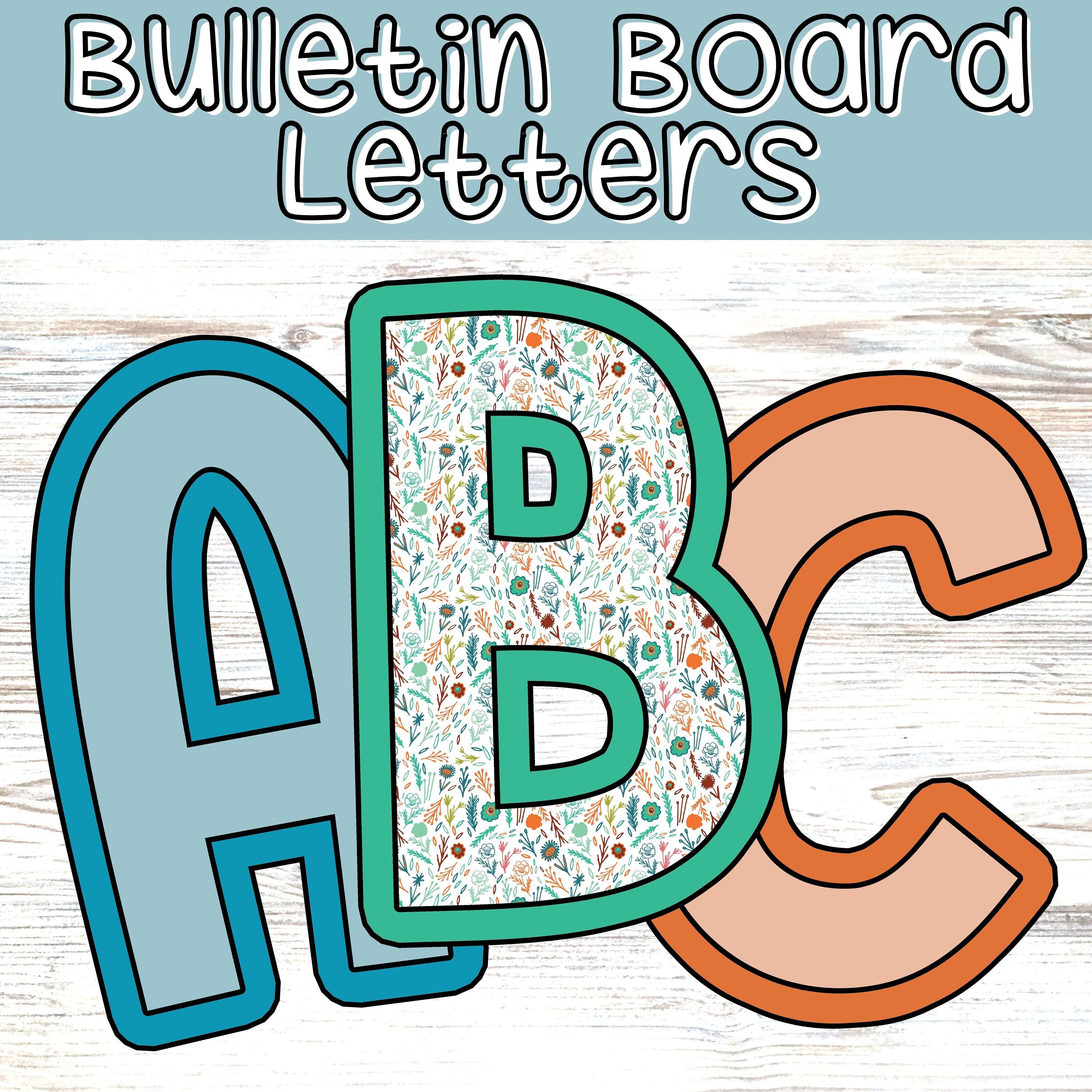 Spring Primary Font Bulletin Board Letters Bundle, Alphabet & Special ...