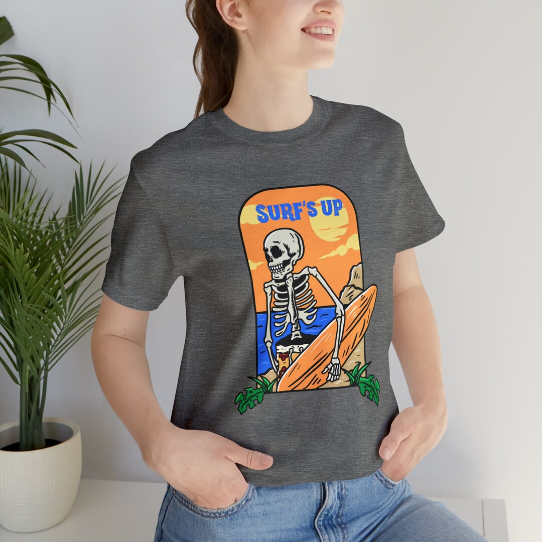 Halloween Shirt, Surf's up Skeleton, Spooky Surfing Vibes, Beach Life ...