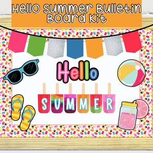 Hello Summer Popsicle Theme Bulletin Board Kit, Digital Download ...