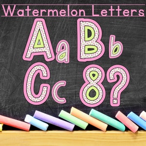 Summer Bulletin Board Letters & Numbers Bundle, Watermelon Seeds ...