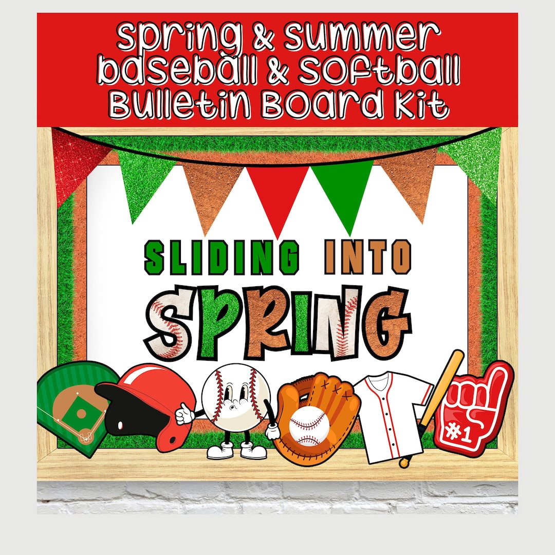 Spring and Summer Baseball and Softball Theme Bulletin Board Kit Bundle ...