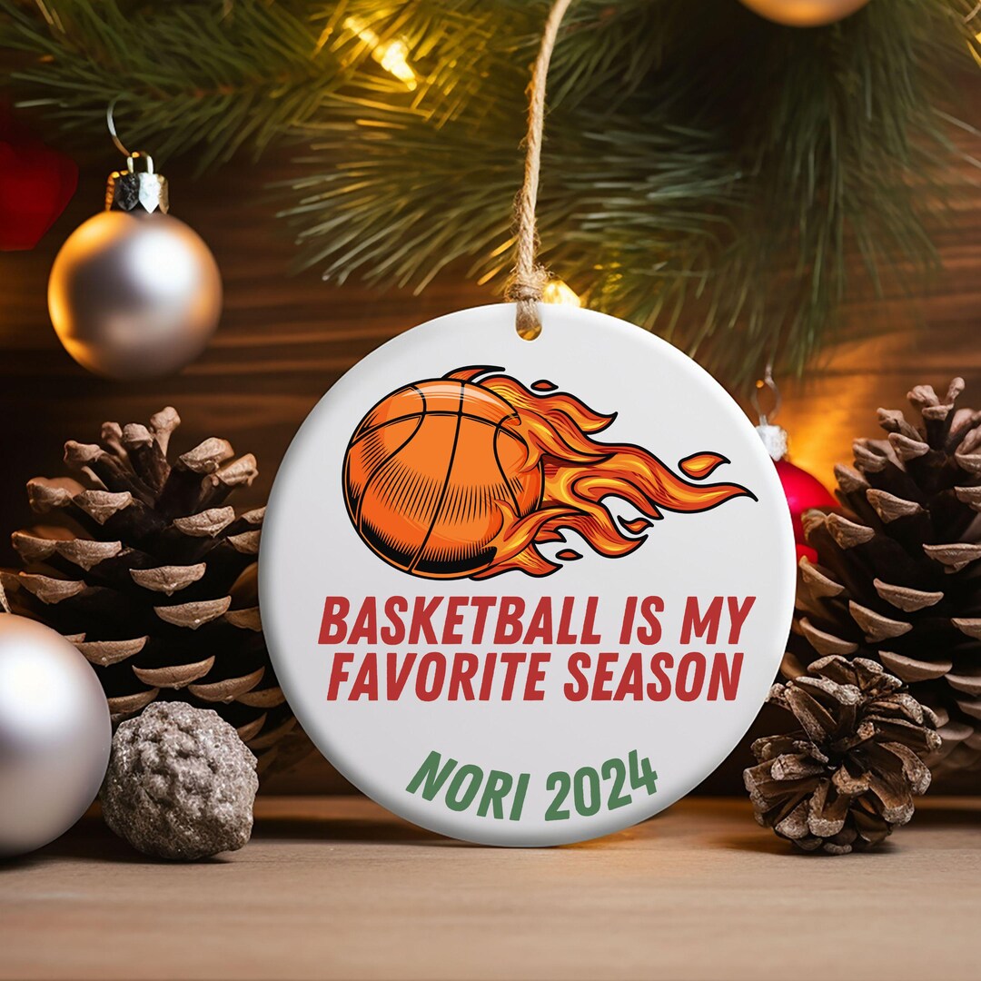 Personalized Basketball Christmas Ornament, Custom Name, Sports Holiday ...