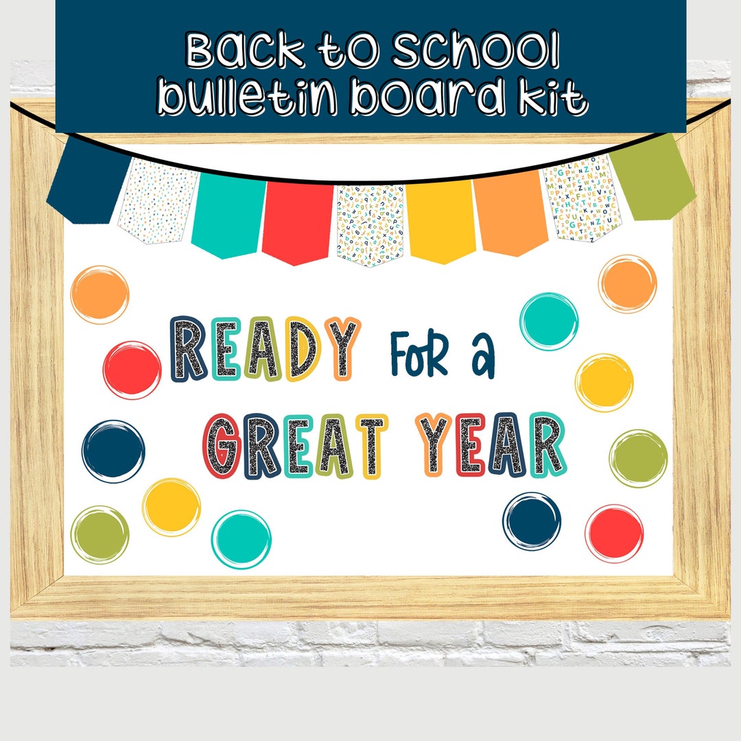 Colorful Back to School Bulletin Board Kit, Ready for a Great Year ...