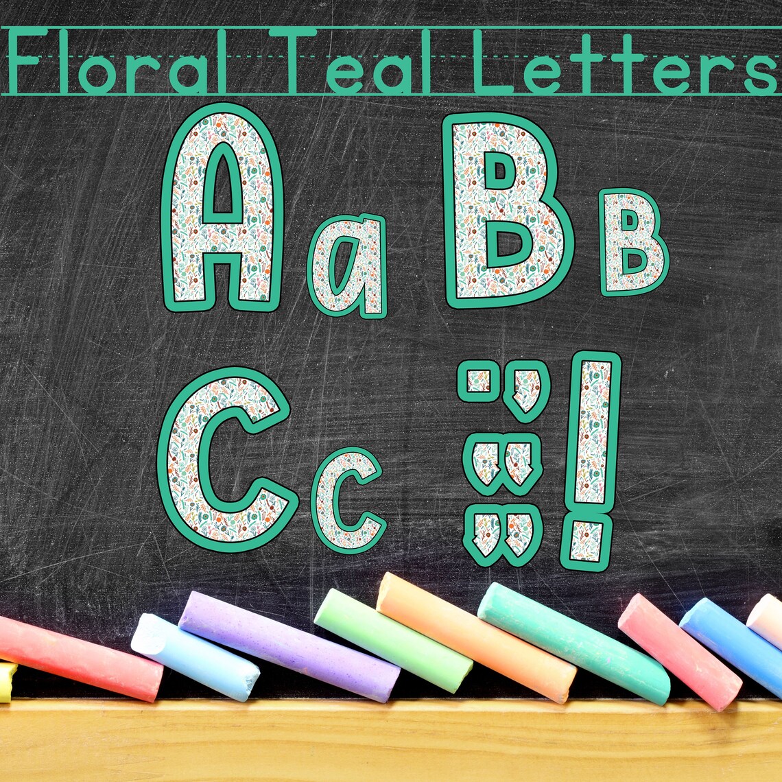 Spring Primary Font Bulletin Board Letters Bundle, Alphabet & Special ...