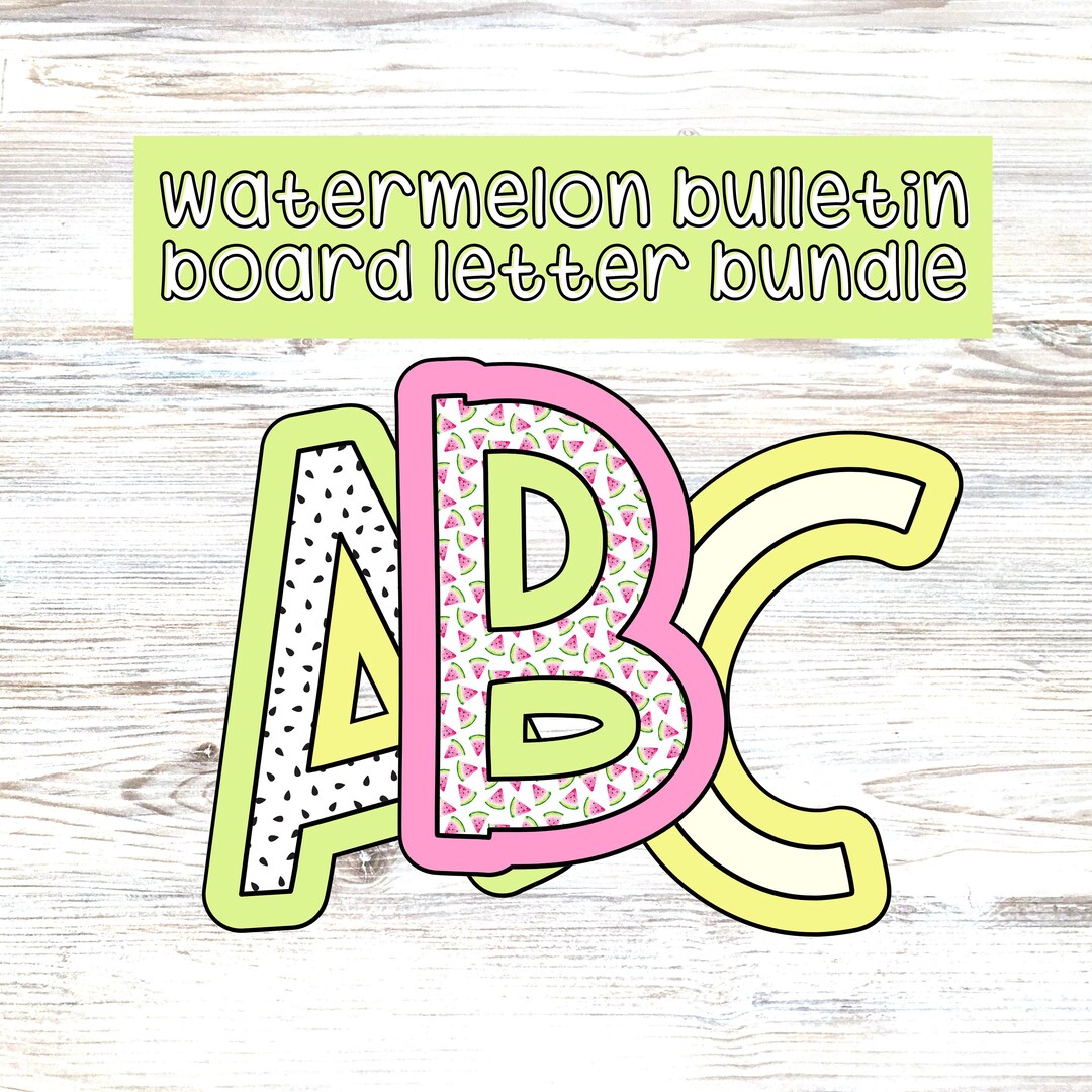 Summer Bulletin Board Letters & Numbers Bundle, Watermelon Seeds ...