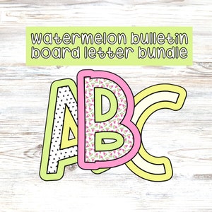 Summer Bulletin Board Letters & Numbers Bundle, Watermelon Seeds ...
