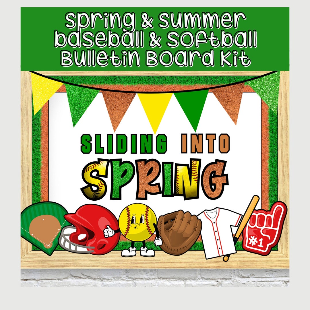 Spring and Summer Baseball and Softball Theme Bulletin Board Kit Bundle ...
