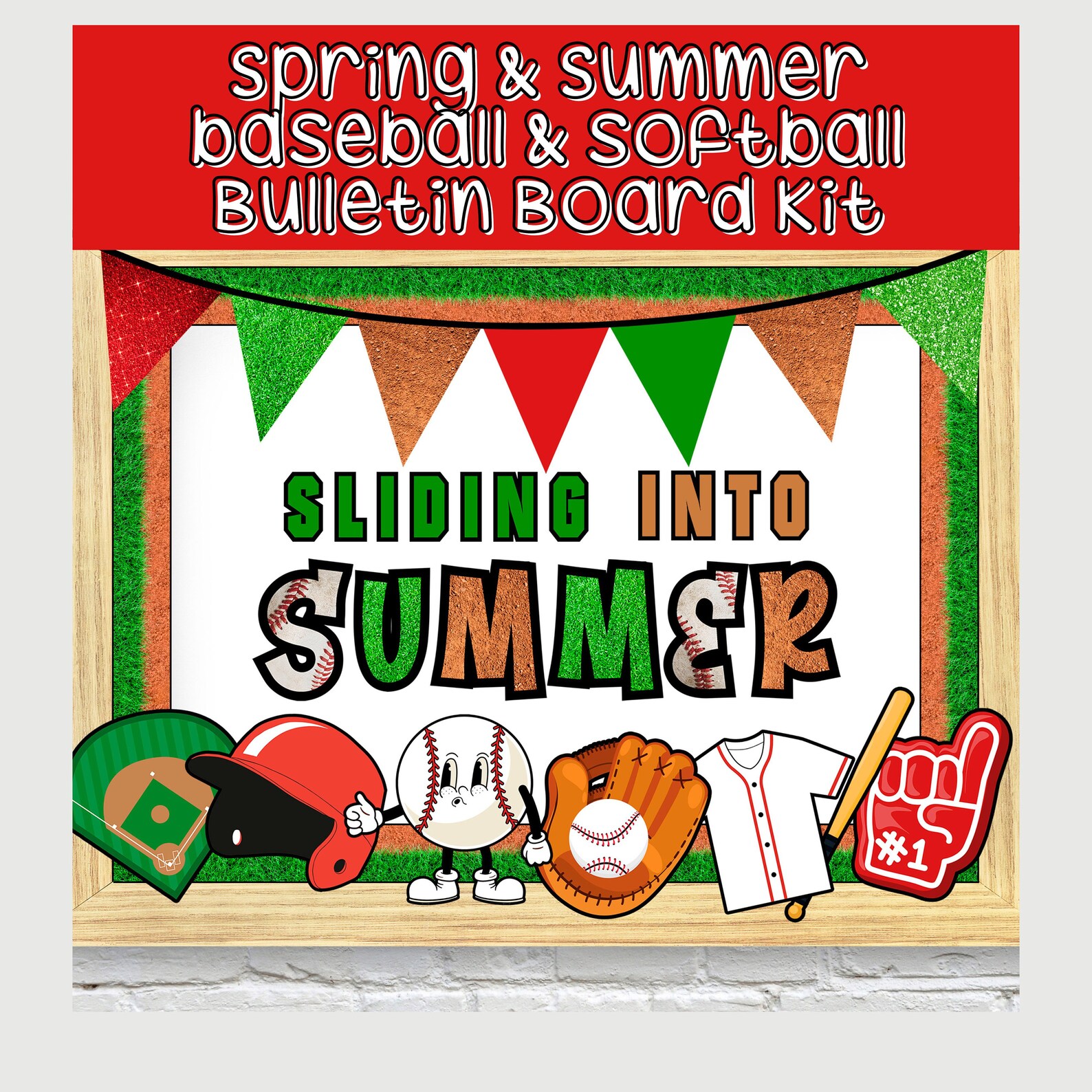 Spring and Summer Baseball and Softball Theme Bulletin Board Kit Bundle ...