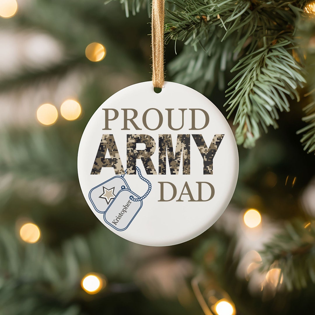 Personalized Army Dad Christmas Ornament, Custom Name Military Family ...