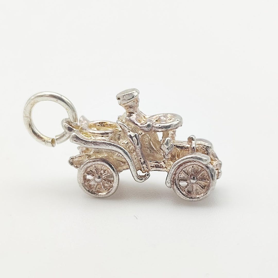 Vintage 925 Sterling Silver Car Charm, Collectible Automobile Pendant ...