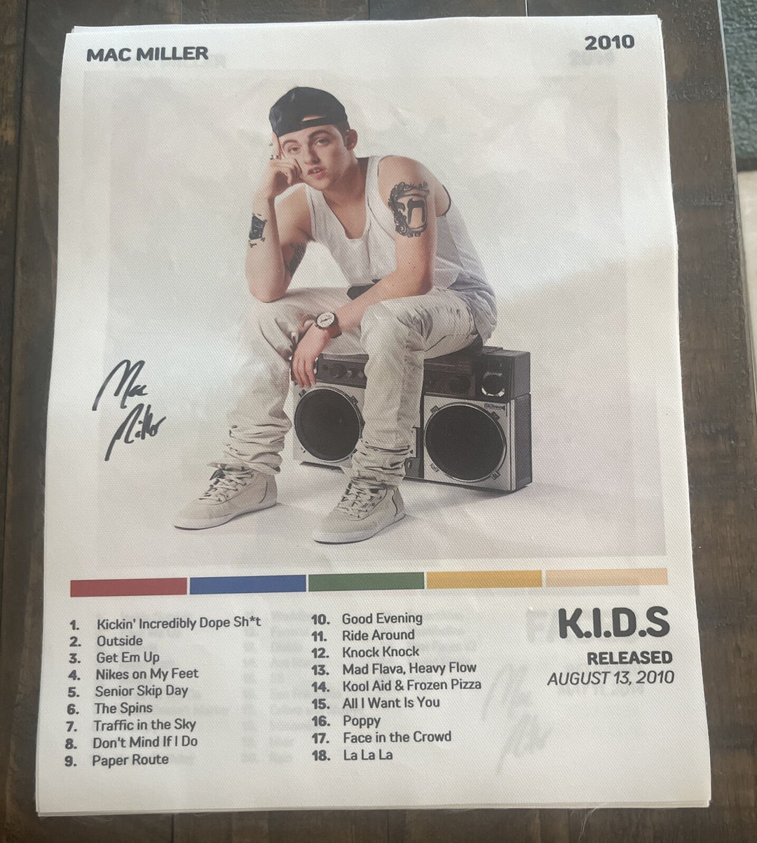 MAC MILLER KIDS Fabric Poster 11 X 14 Album Cover Unframed - Etsy