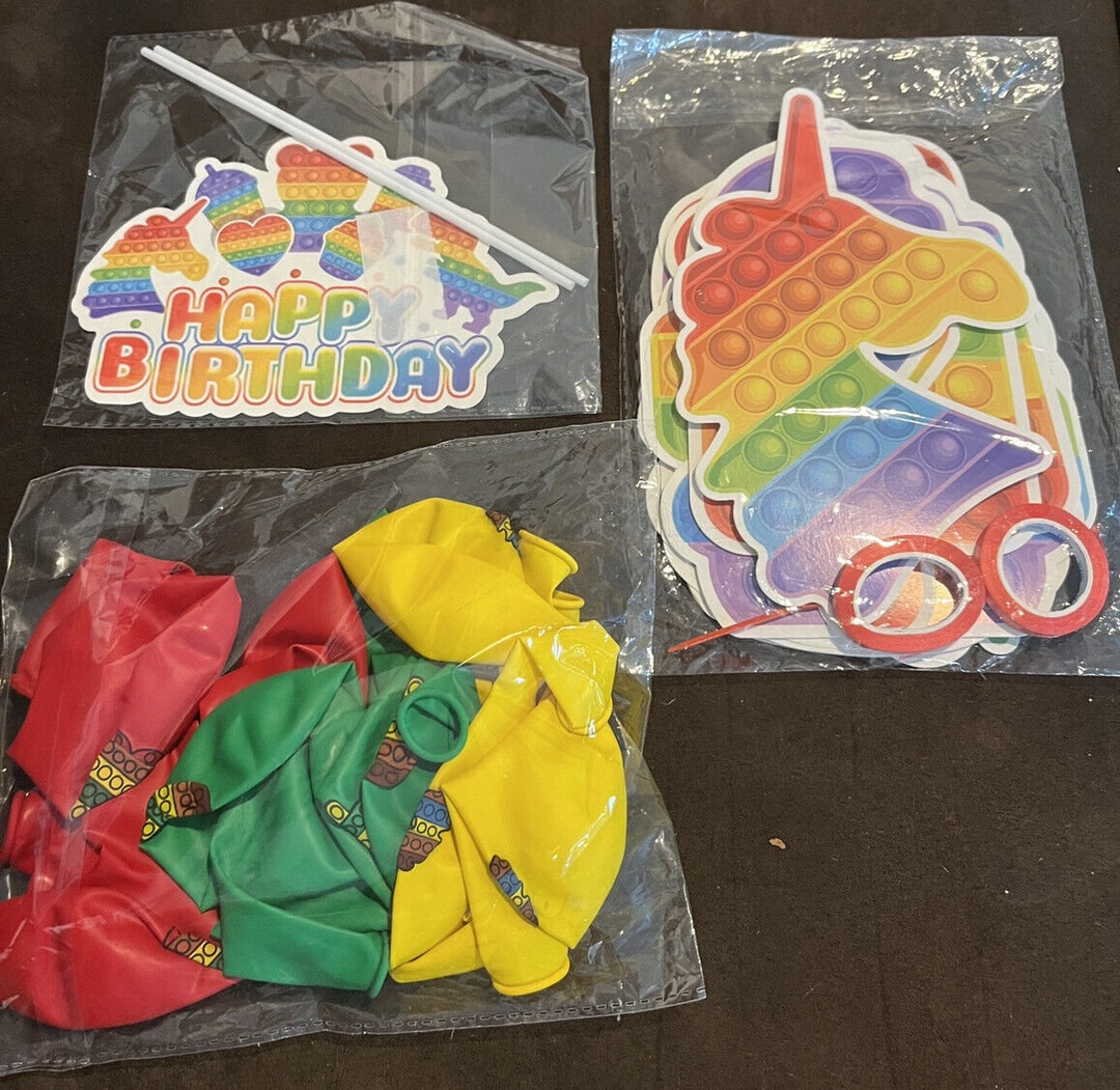 Pop It Fidget Toy Birthday Party Decor 18 Balloons Banner Cake - Etsy