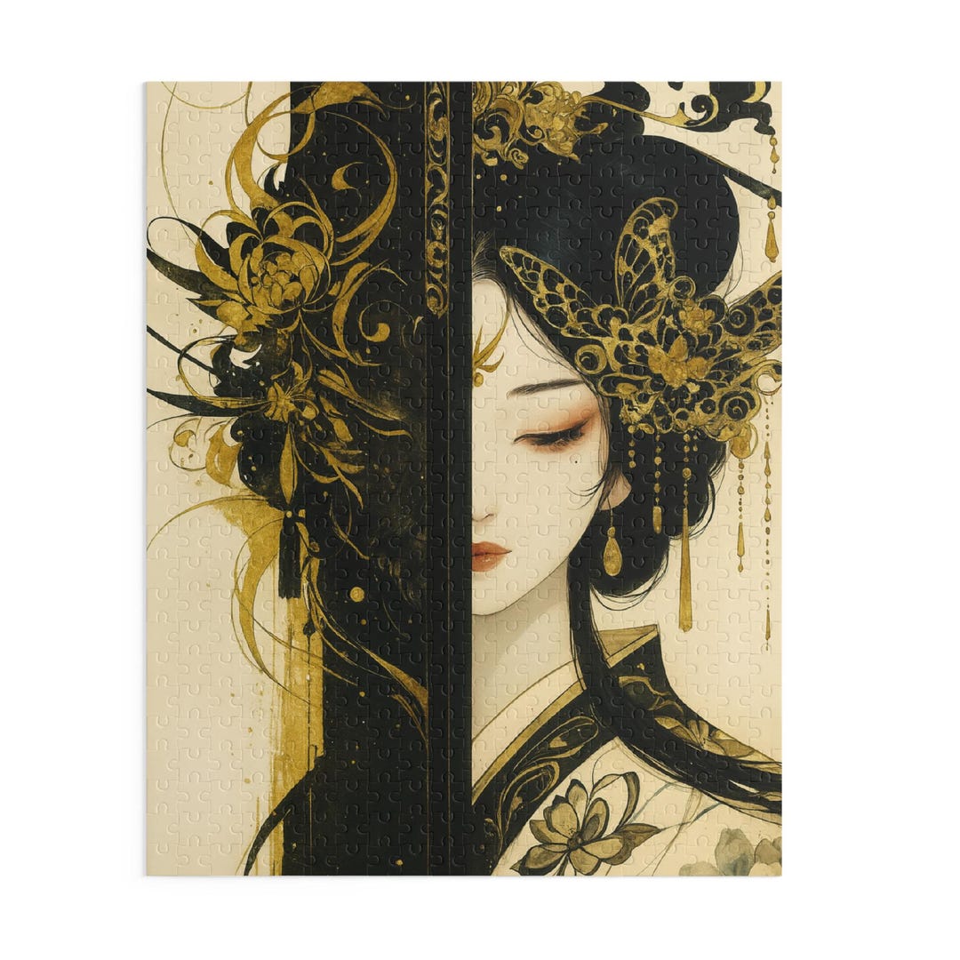 Elegant Geisha Puzzle - Dreamy Art for Relaxation, Gift for Art Lovers ...
