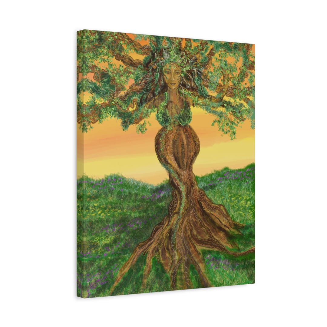 Canvas Print Mother Earth Goddess Tree Illustration for Pregnancy ...