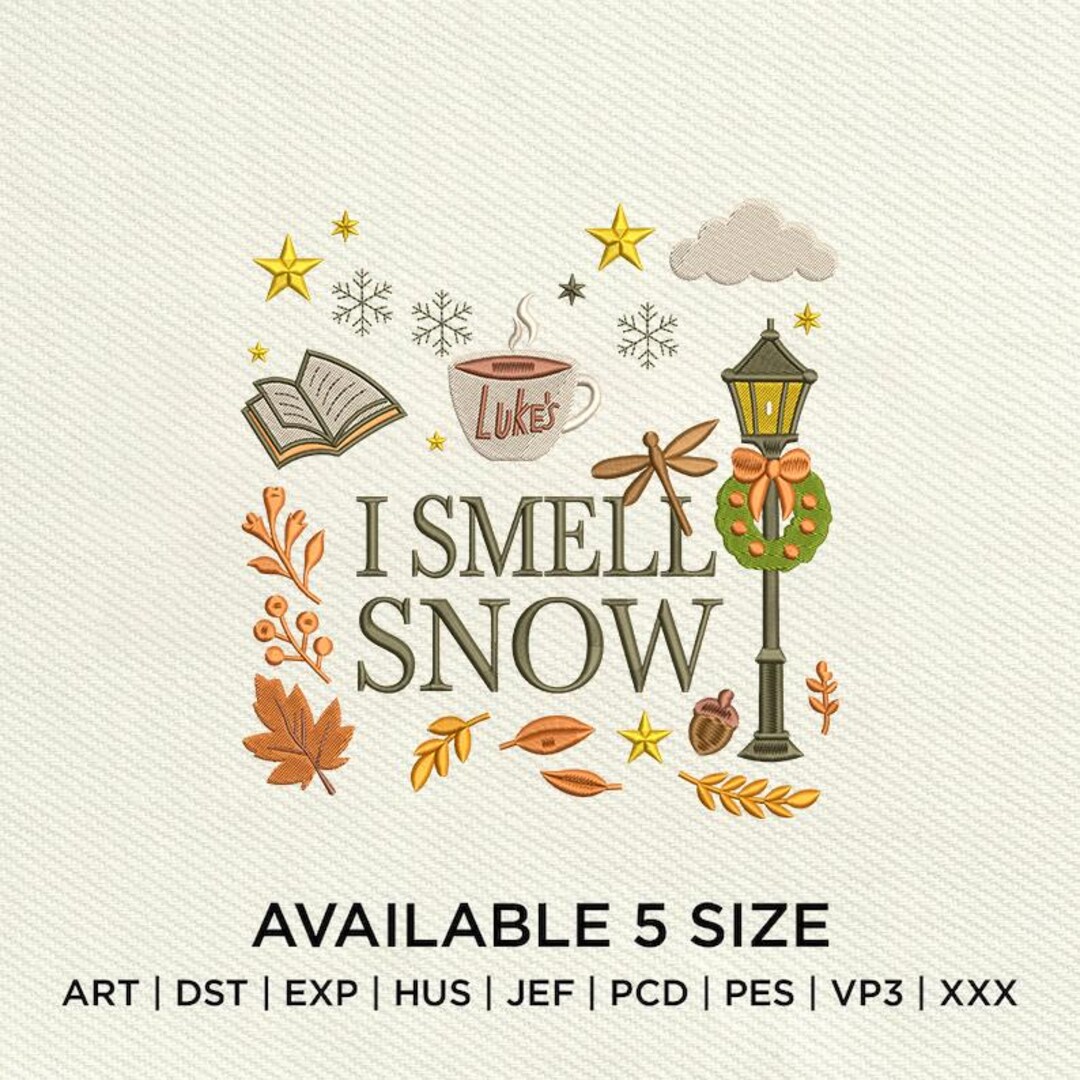 I Smell Snow Embroidery Design | Winter Coffee Cup (machine File) - Etsy