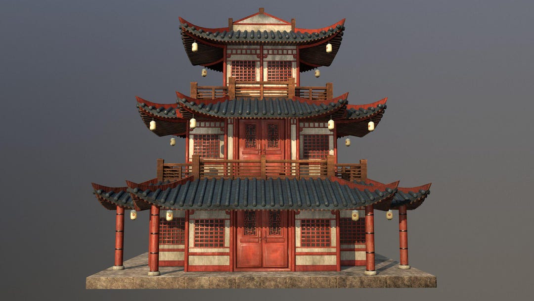 Japanese Temple 3D Model | STL + FBX + OBJ | Printable Traditional ...