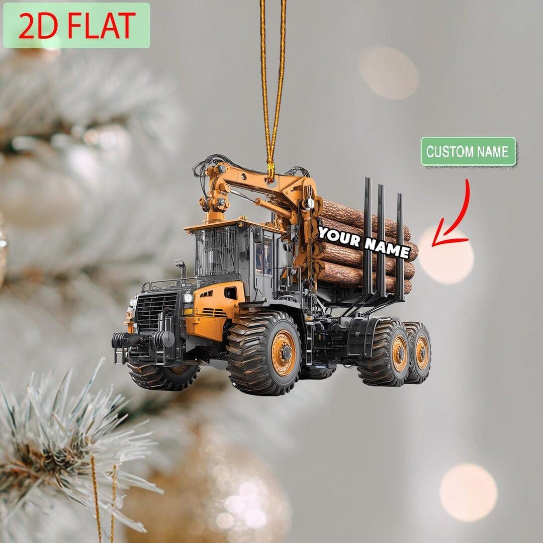 Personalized Logging Truck Ornament: Rustic Christmas Decor - Etsy