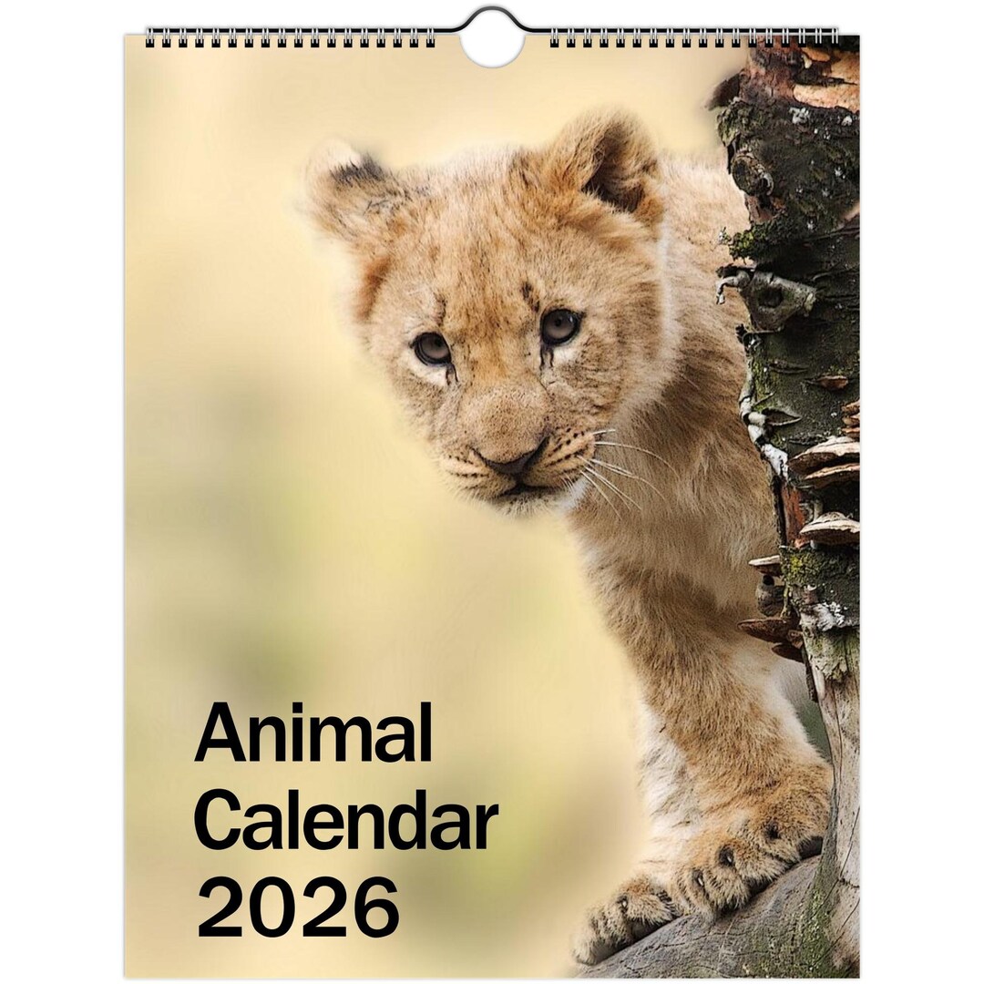 2026 Wild Animal Calendar - Personalized Custom Photo Wall Decor - Etsy