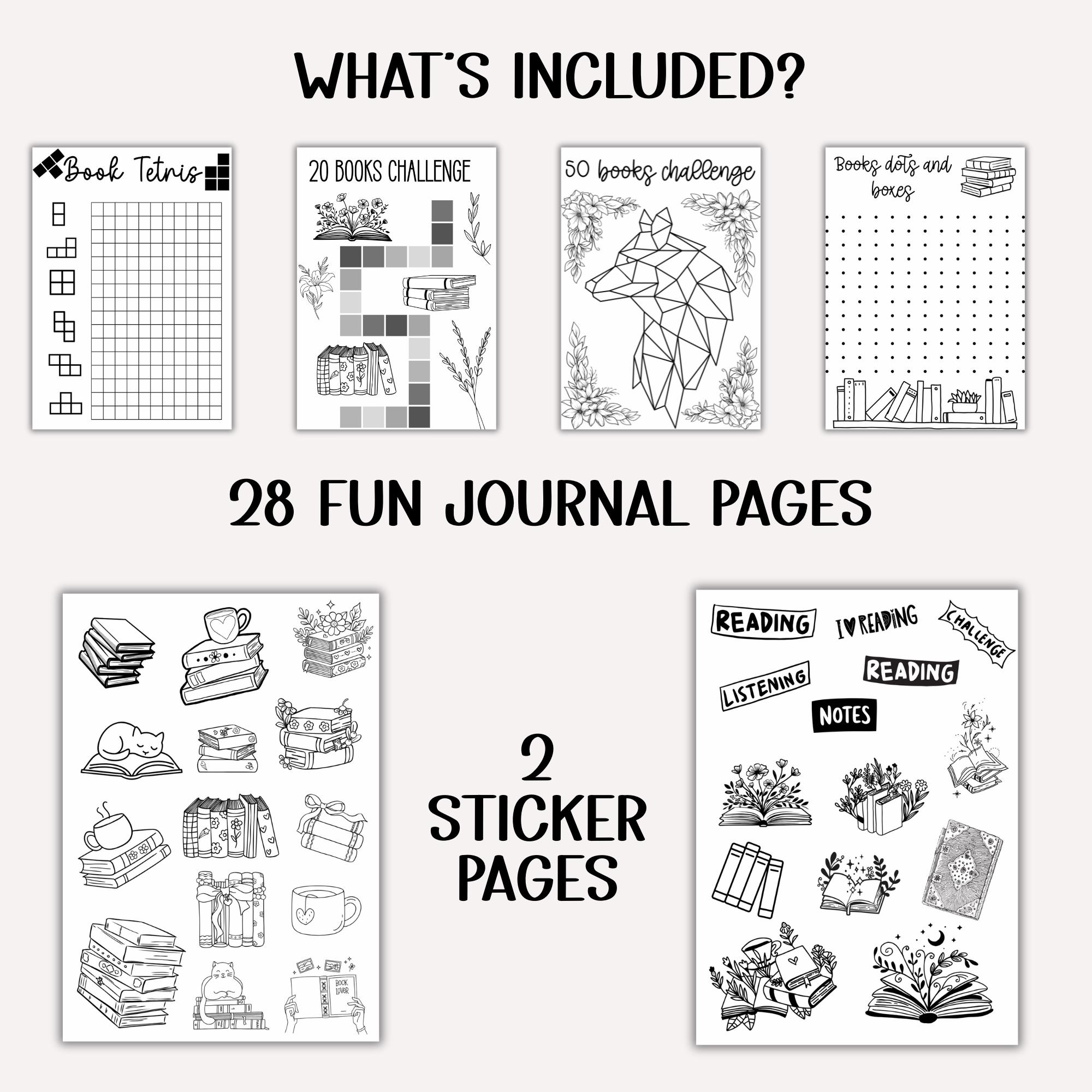 30 Fun Printable Reading Journal Pages, Reading Planner Bundle, Book ...