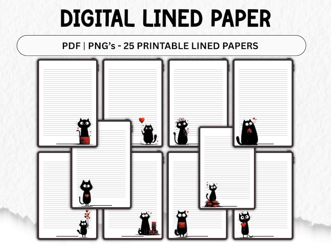 Printable Lined Paper: Journal, School, Teacher, Study Printables ...