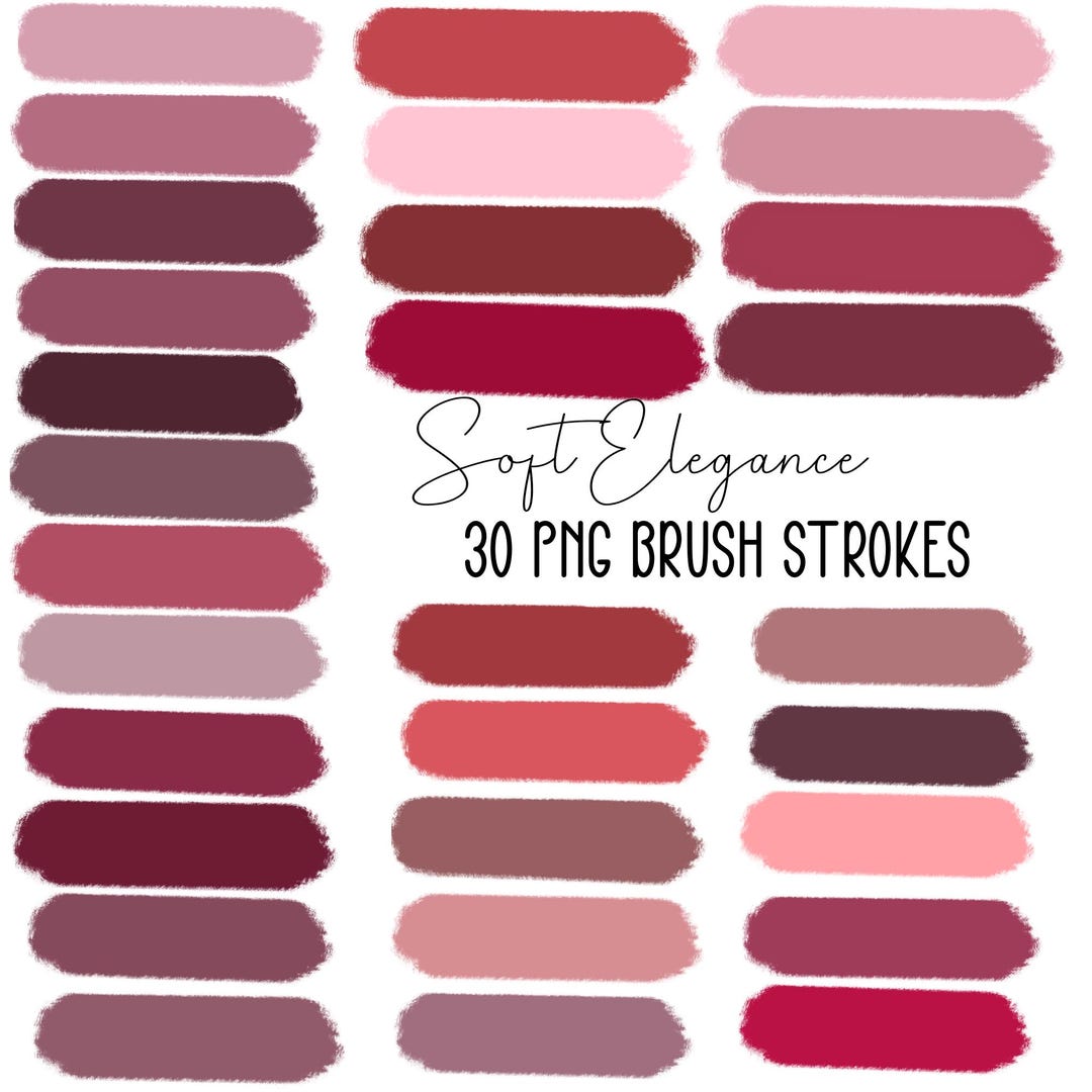 Soft Elegance Brush Strokes - Transparent PNG (digital Download ...