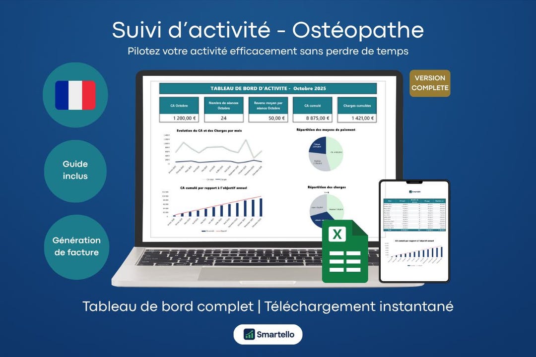 Osteopath Excel Spreadsheet | Patient Tracking, Revenue, Billing ...