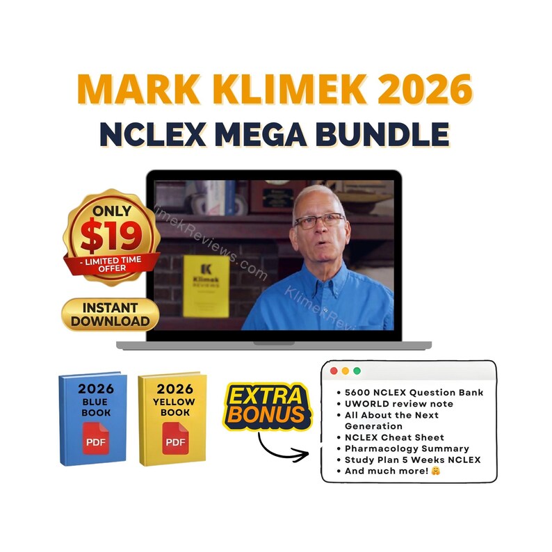 Mark Klimek 2026 NCLEX Review Mega Bundle | Dernières vidéos + livres ...