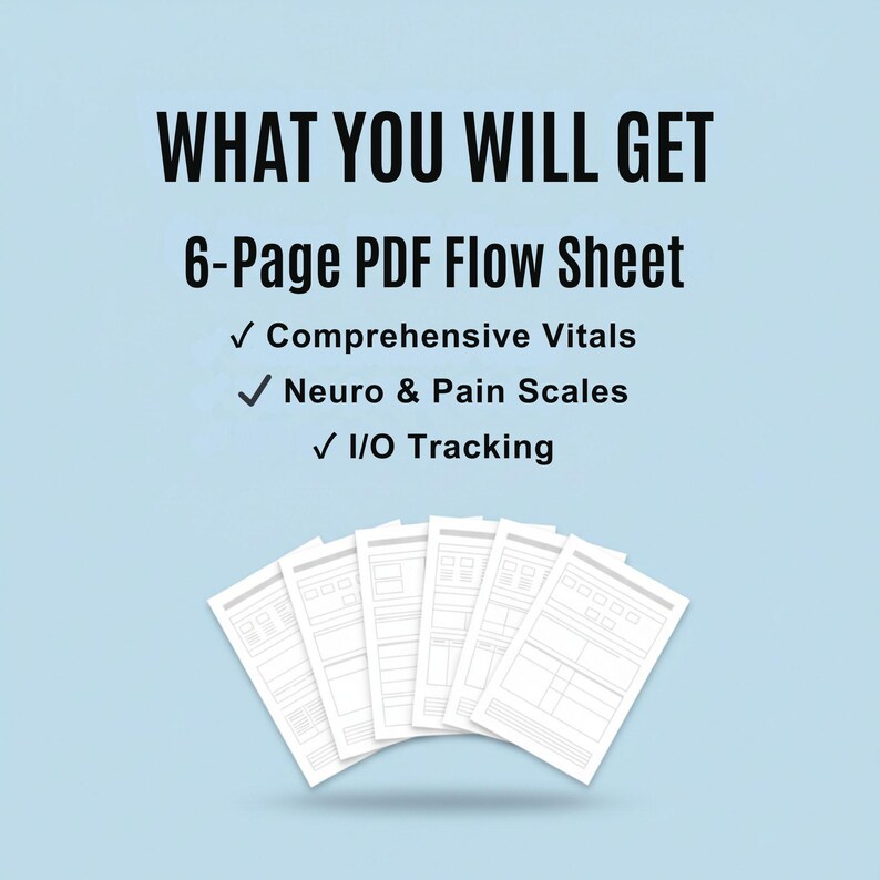 ICU Nurse Report Sheet for Critical Care | Flow Sheet Tracker | PDF ...