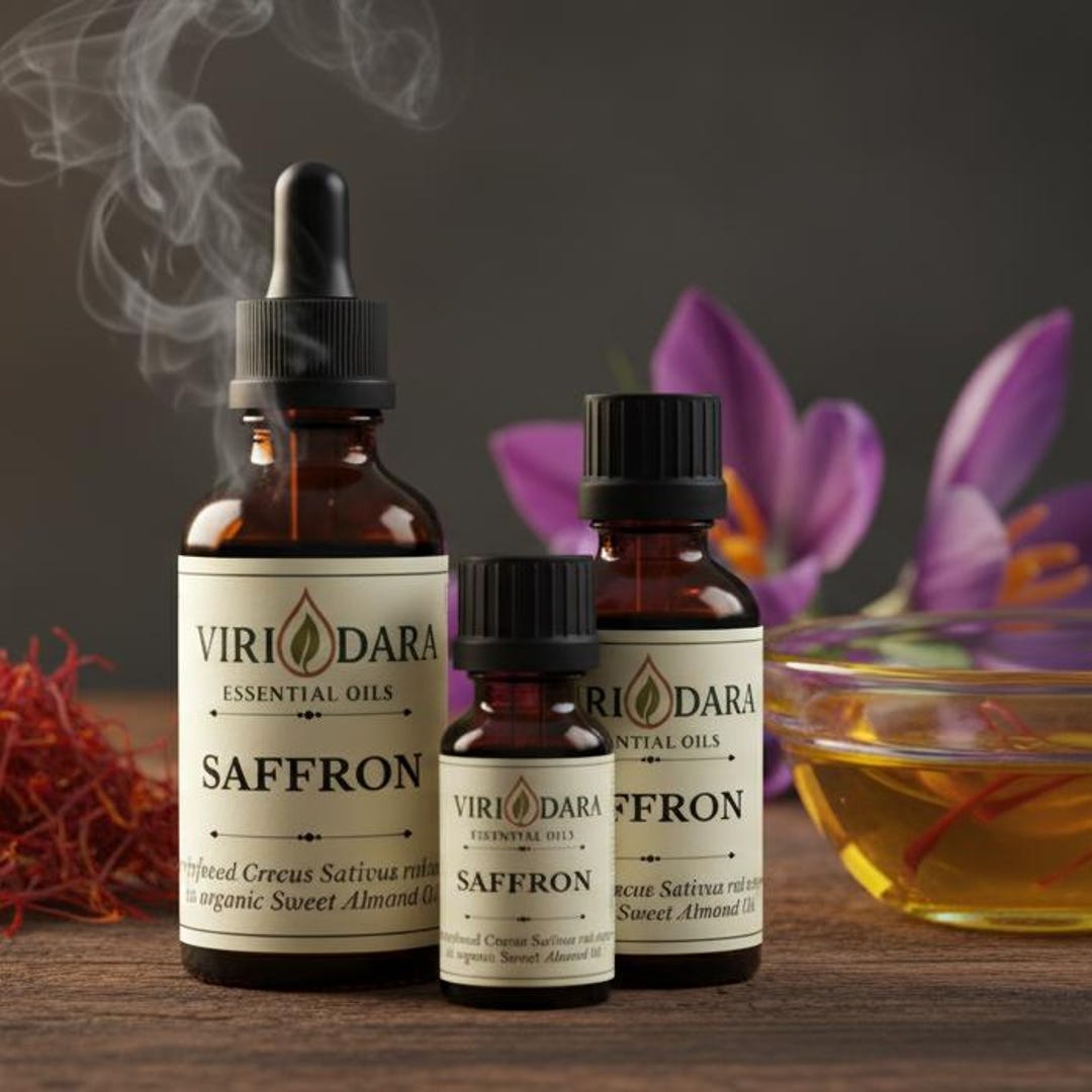 Organic Saffron Essential Oil – Solar Infused, Spicy Floral Aroma - Etsy