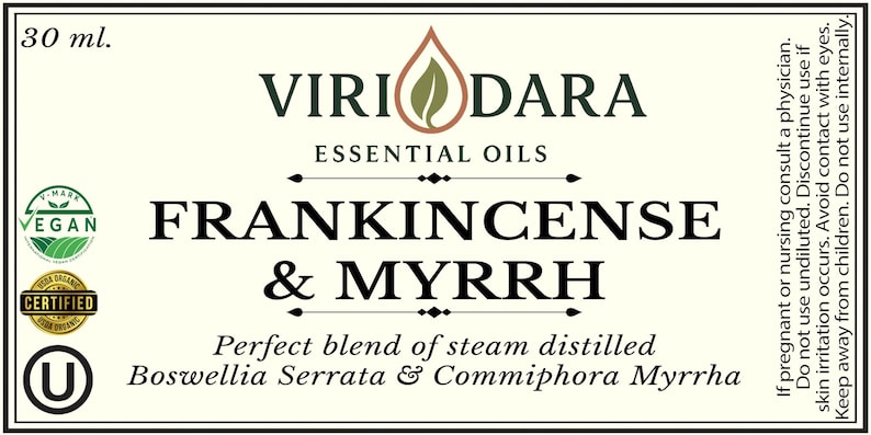 Organic Frankincense and Myrrh Essential Oil Blend – 100% Pure - Etsy