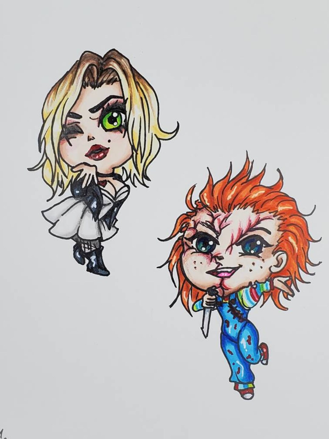 Tiffany and Chucky Chibis Print - Etsy